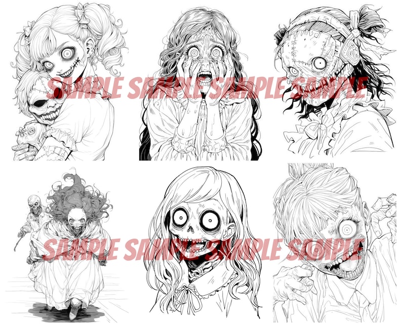 J-horror Anime Coloring Pages: 50 Insane Designs (digital Download) - Etsy