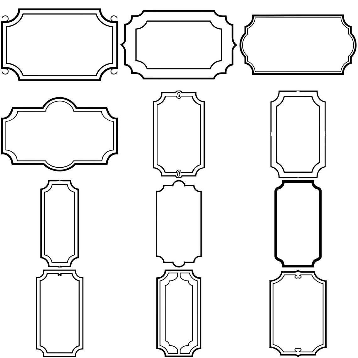 105 Simple Border Clipart Bundle / Outline & Stamp/ Retro Vintage ...