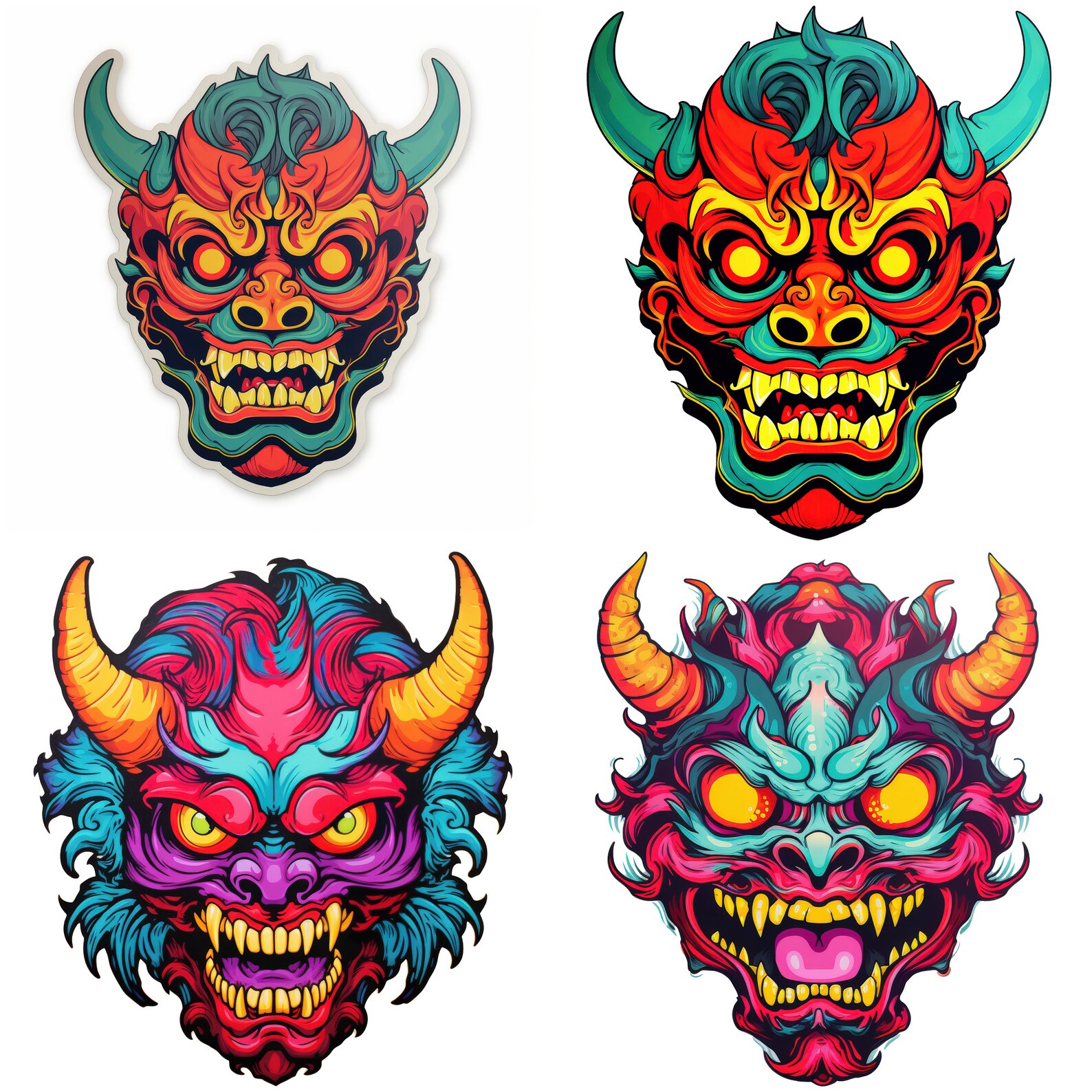 Oni Asian Demon PNG Bundle, Oni PNG, Horror, Halloween, Halloween Png ...