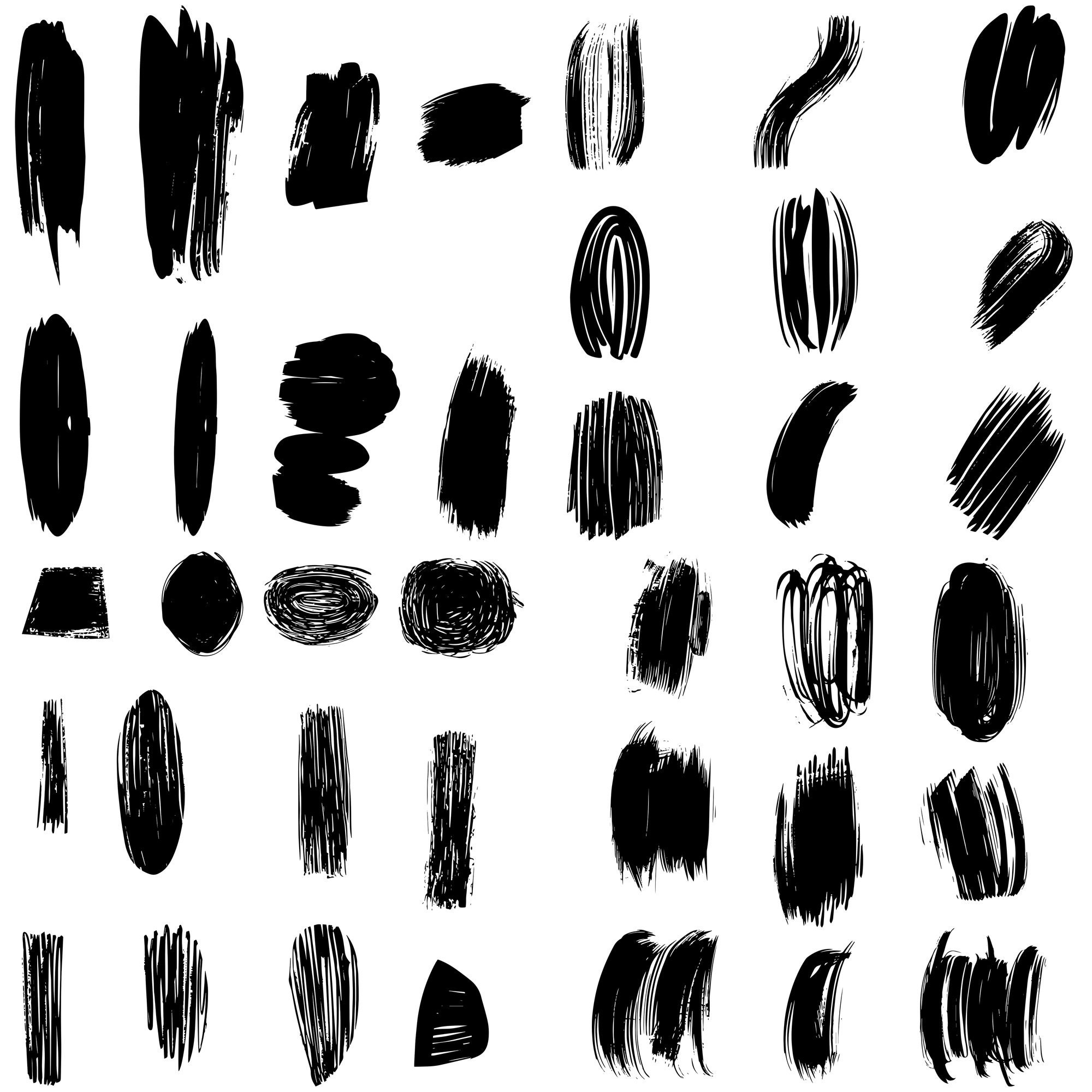 200 Brushtrokes SVG Bundle, Paint Line Svg, Paint Brush Stroke Svg ...
