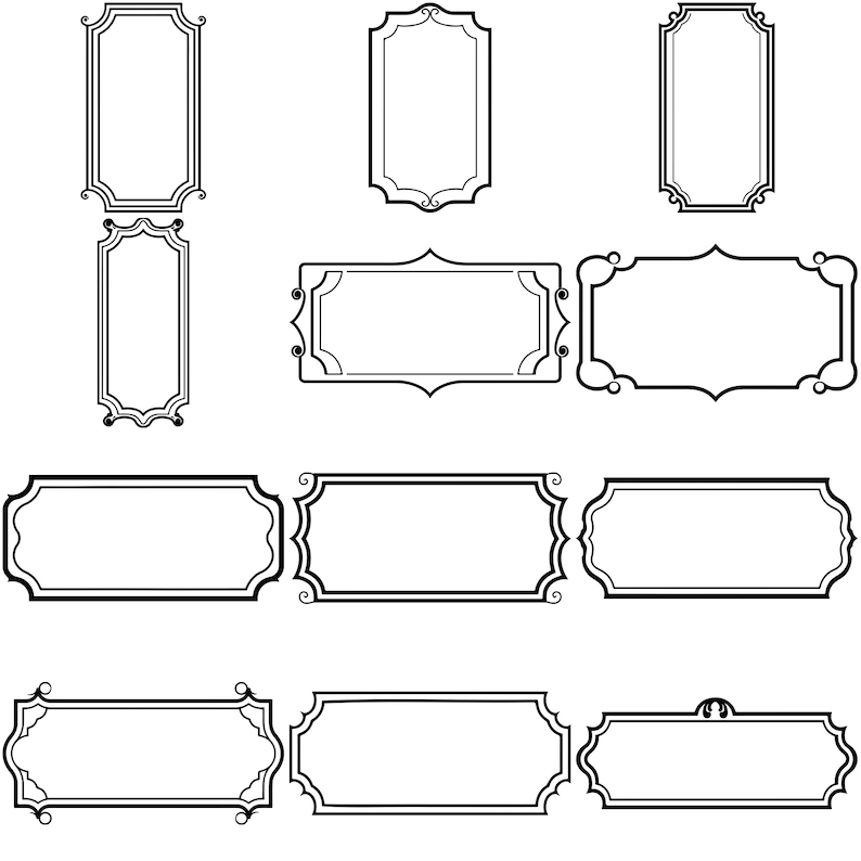 105 Simple Border Clipart Bundle / Outline & Stamp/ Retro Vintage ...
