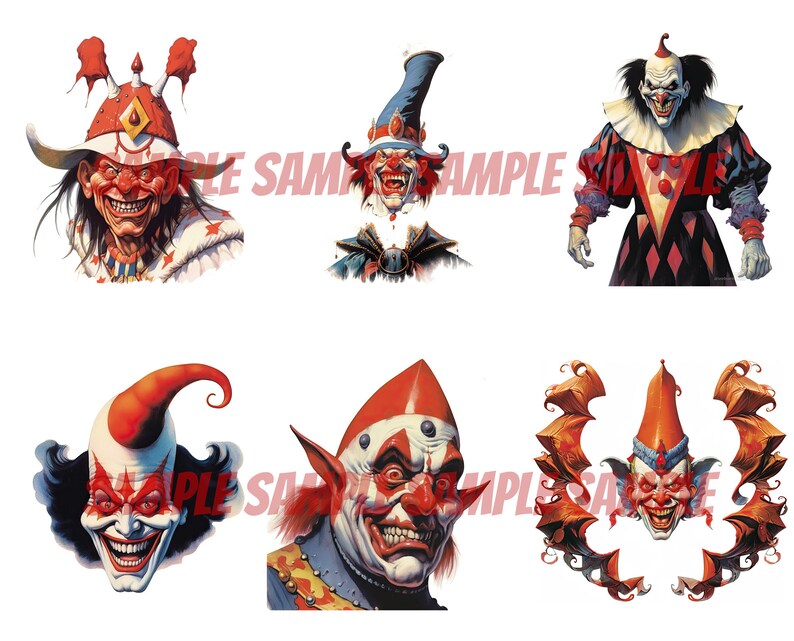 Evil Clown Horror Clipart, Halloween Clipart, Clown Horror Clipart ...