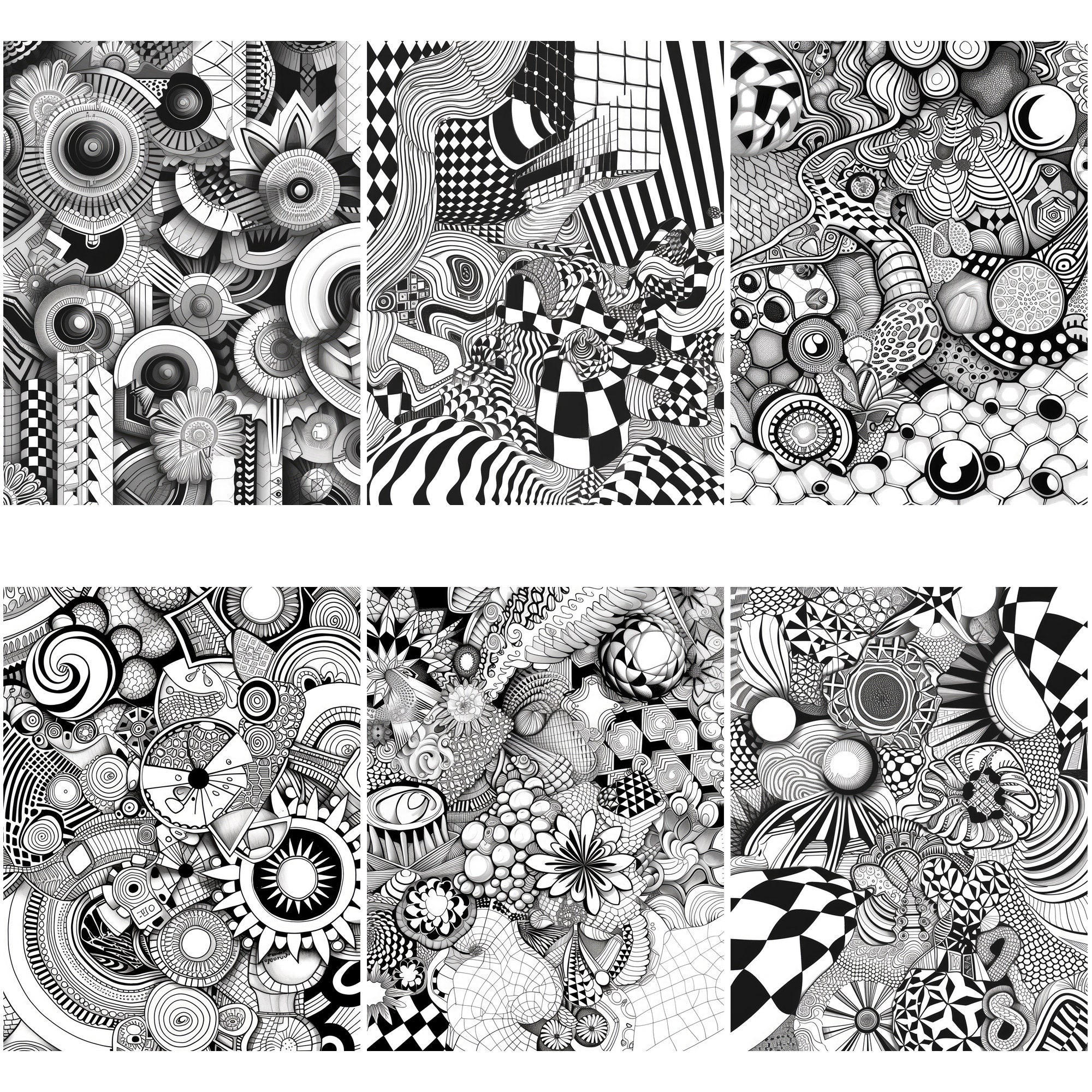 Abstract Patterns Coloring Pages Set 2 50 Images Adult Coloring Pages ...