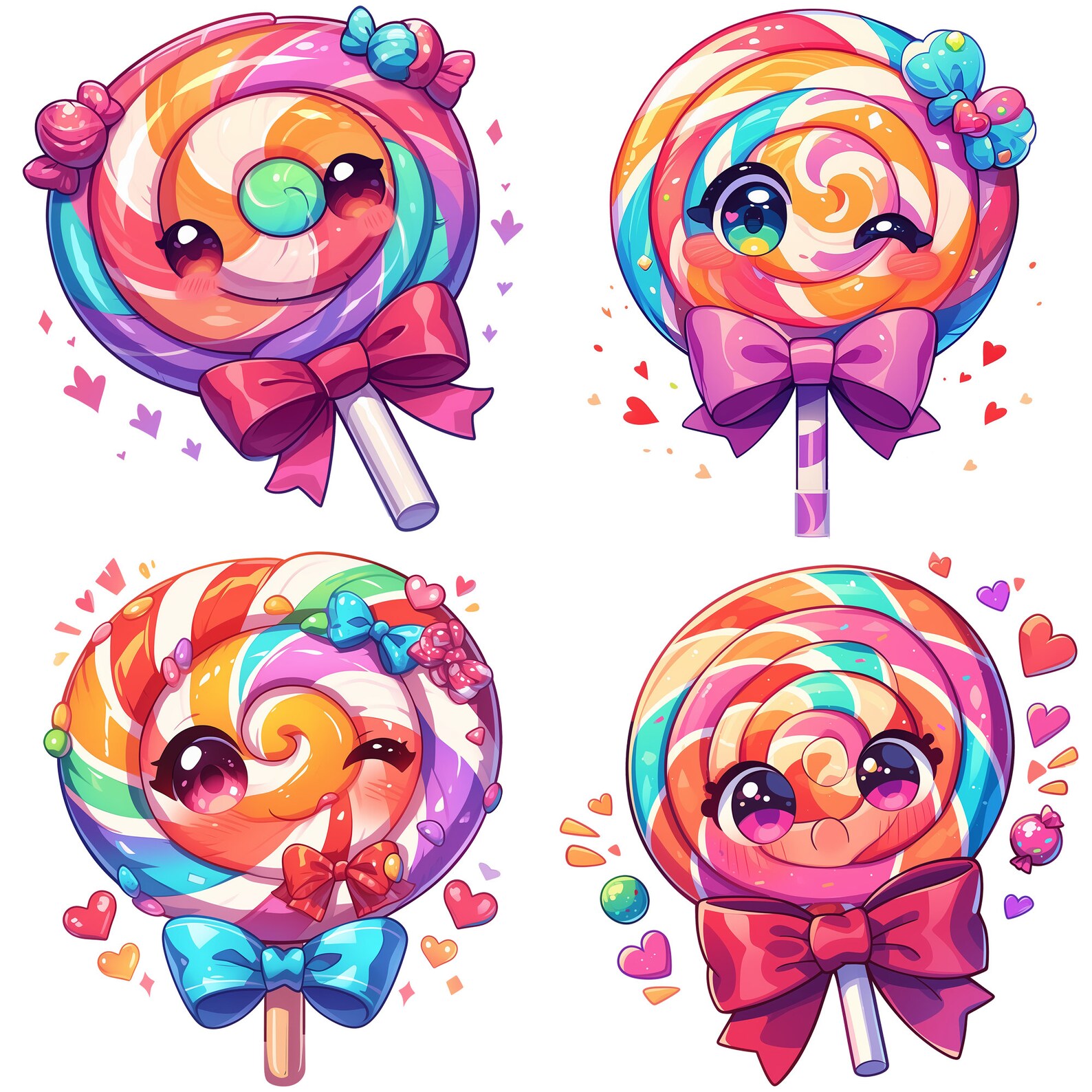 Kawaii Dessert Vector PNG Clipart Bundle 3, Cute Dessert Clipart, Cake ...