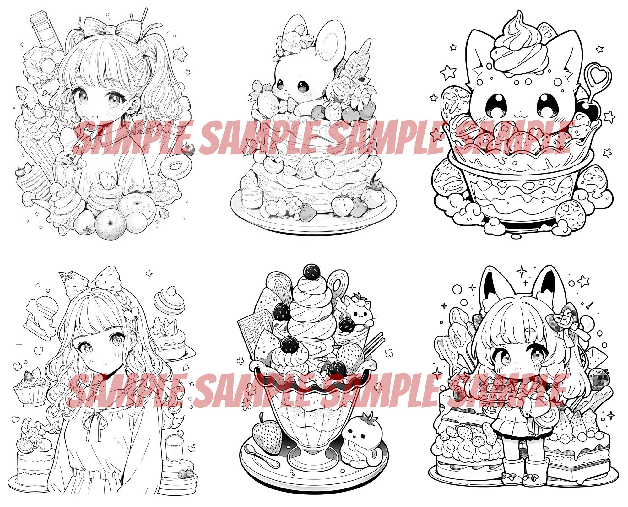 Kawaii Dessert Coloring Pages, Anime Coloring Pages, Adult Coloring ...