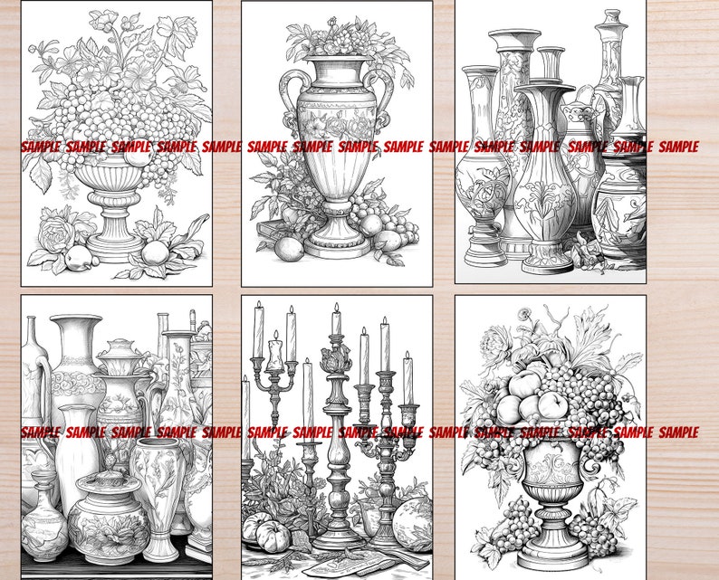 50 Baroque Still Life Coloring Pages - Etsy