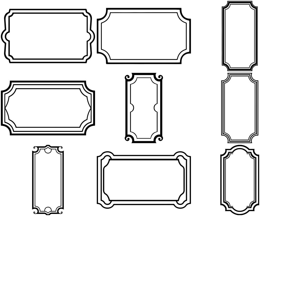 105 Simple Border Clipart Bundle / Outline & Stamp/ Retro Vintage ...