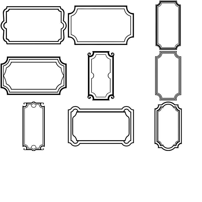 105 Simple Border Clipart Bundle / Outline & Stamp/ Retro Vintage ...