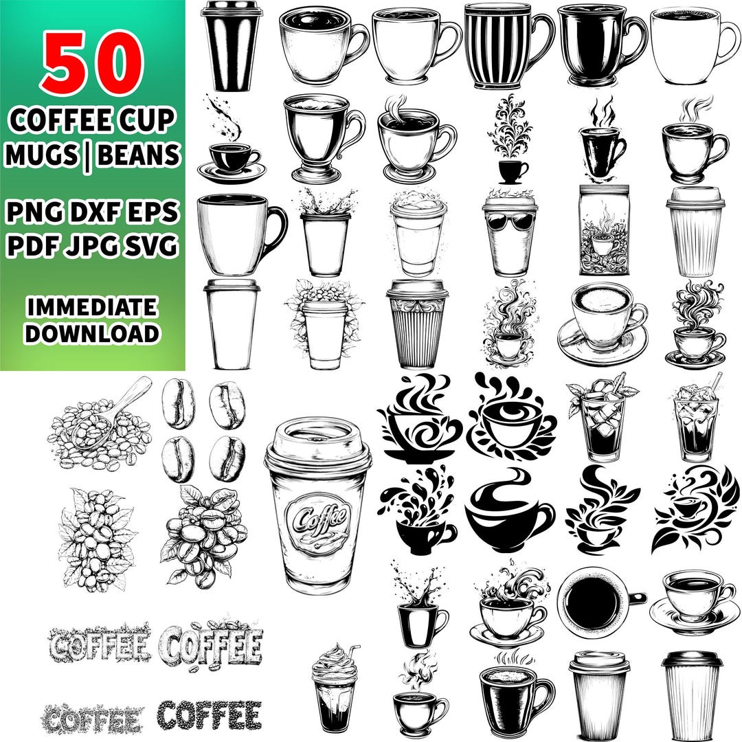 Coffee Svg/ Coffee Cup Svg/ Coffee Image/ Decal/ Stencil/ Vinyl/ Cut ...