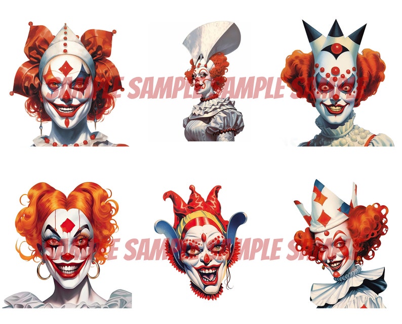 Evil Clown Horror Clipart, Halloween Clipart, Clown Horror Clipart ...