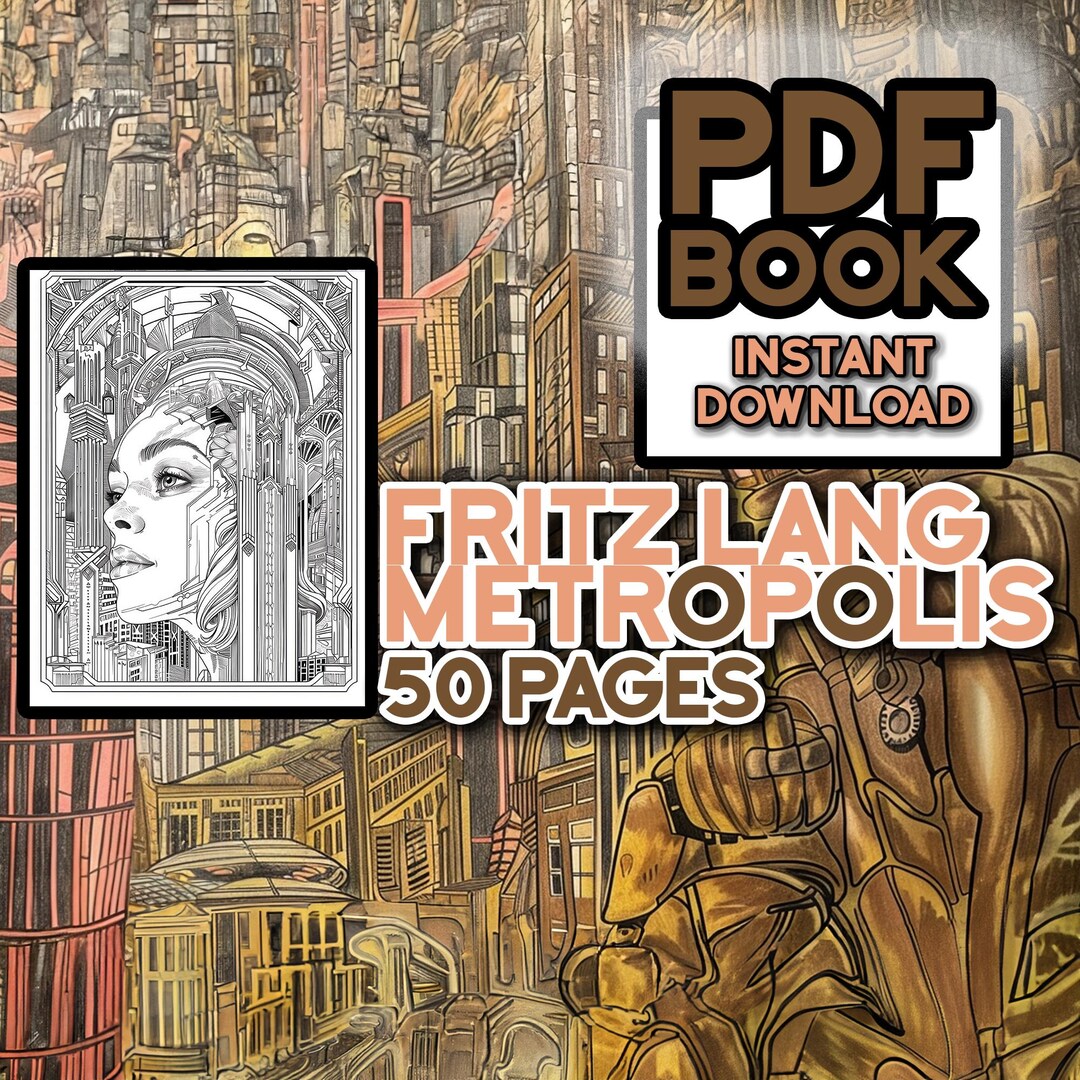 Metropolis Coloring Pages, Vintage Sci-fi Art (50 Printable Sheets) - Etsy
