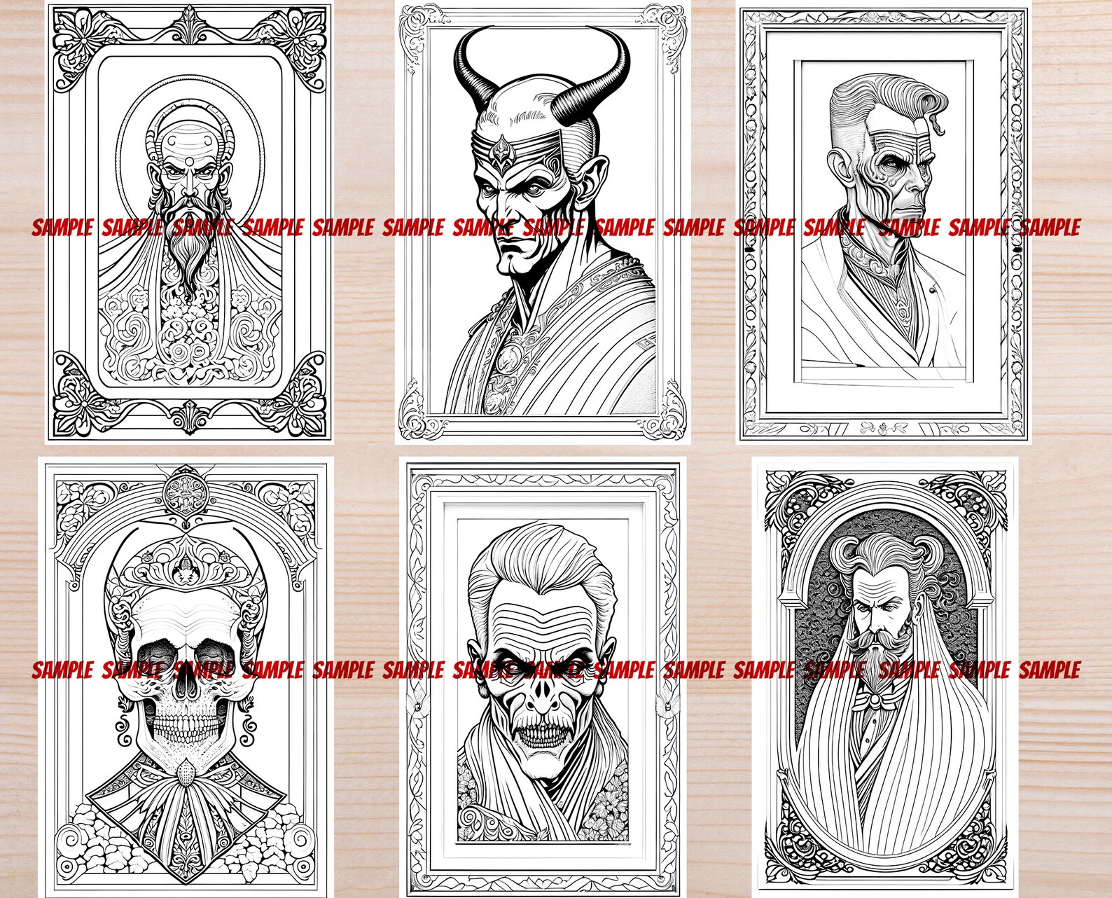 Coloring Pages Set: Gothic Horror Portraits - 50 Printable Designs - Etsy