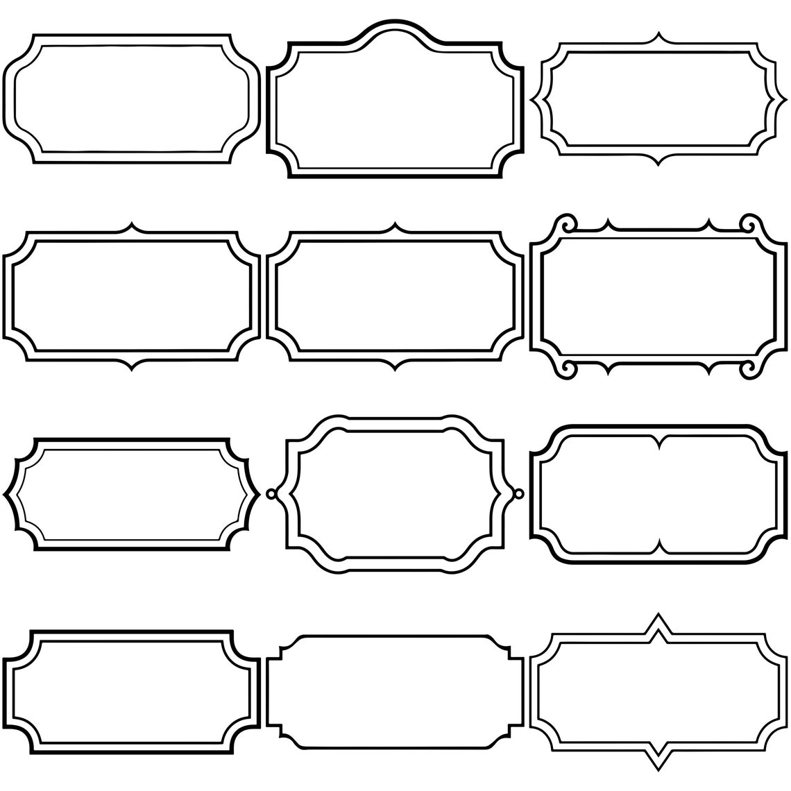 105 Simple Border Clipart Bundle / Outline & Stamp/ Retro Vintage ...