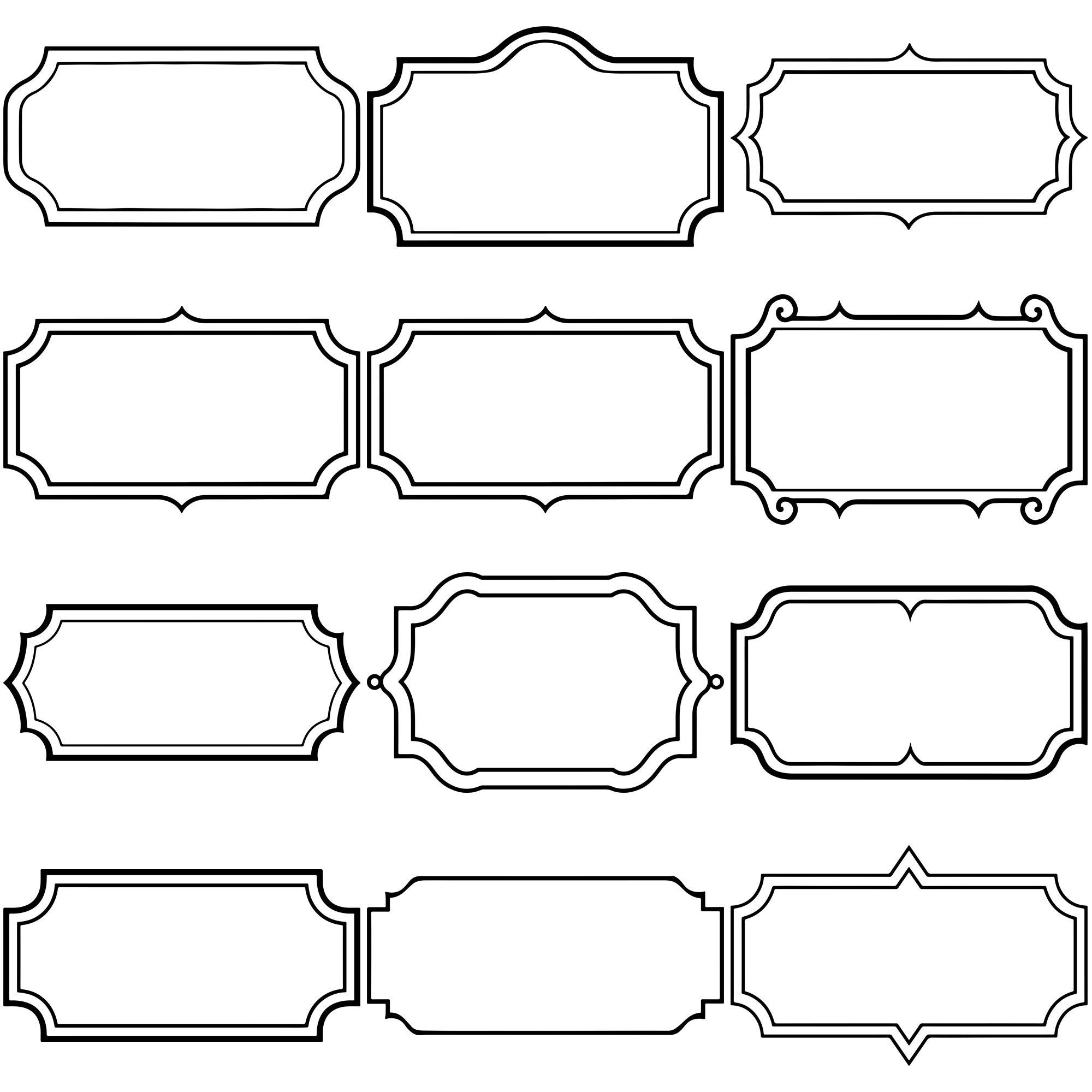 105 Simple Border Clipart Bundle / Outline & Stamp/ Retro Vintage ...