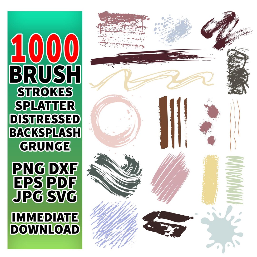 Brush Strokes Svg Splatter Svg, Paint Brush Svg, Splatter Background Keychain Svg, Overlay ...