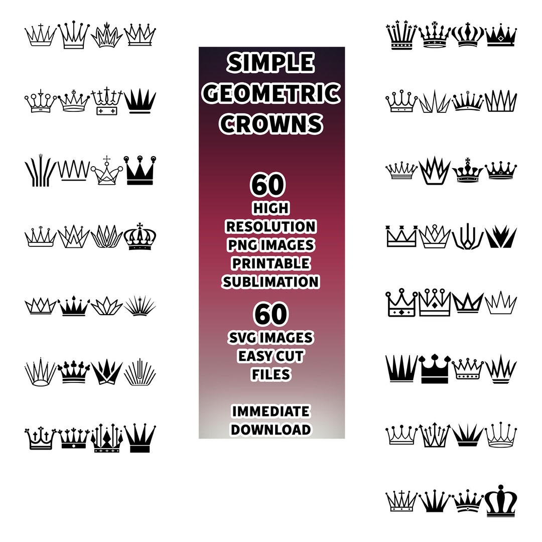 60 Crown SVG PNG Bundle, Crowns Svg Bundle, Crown Clipart, Crown Svg ...