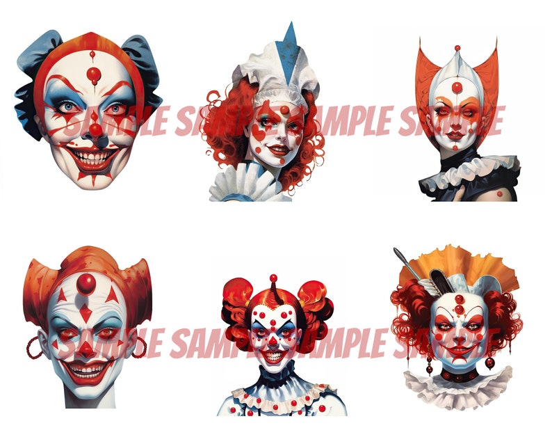 Evil Clown Horror Clipart, Halloween Clipart, Clown Horror Clipart ...