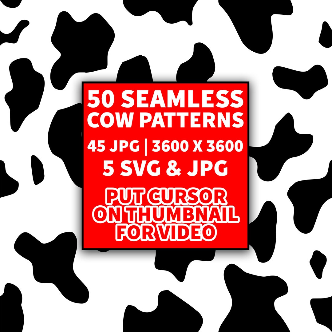 Seamless Cow Pattern Svg PNG, Cow Print Svg, Animal Print Svg, Cow ...