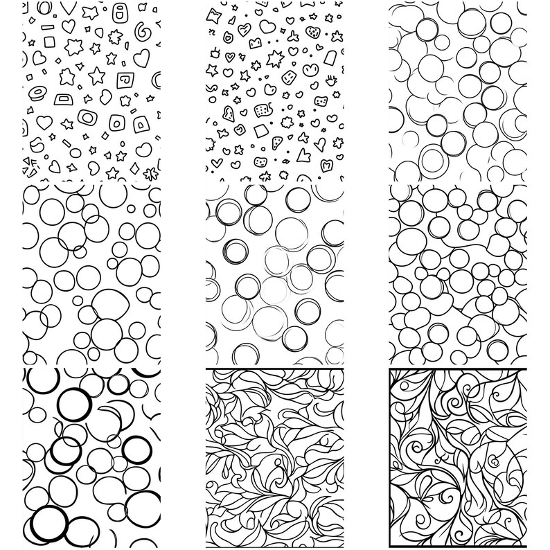 Easy Relaxing Patterns Adult Coloring Pages for Kids Digital Coloring ...