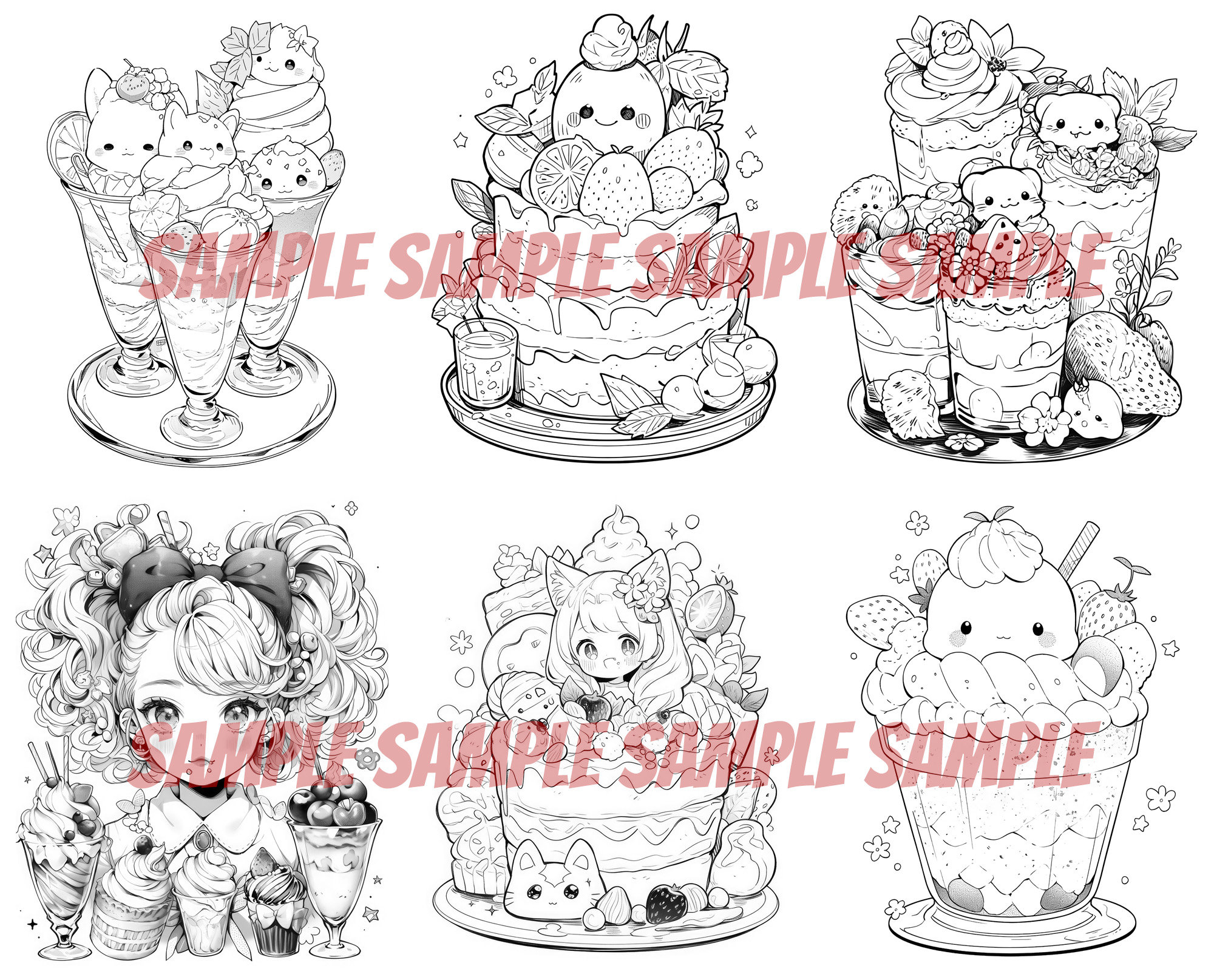 Kawaii Dessert Coloring Pages, Anime Coloring Pages, Adult Coloring ...