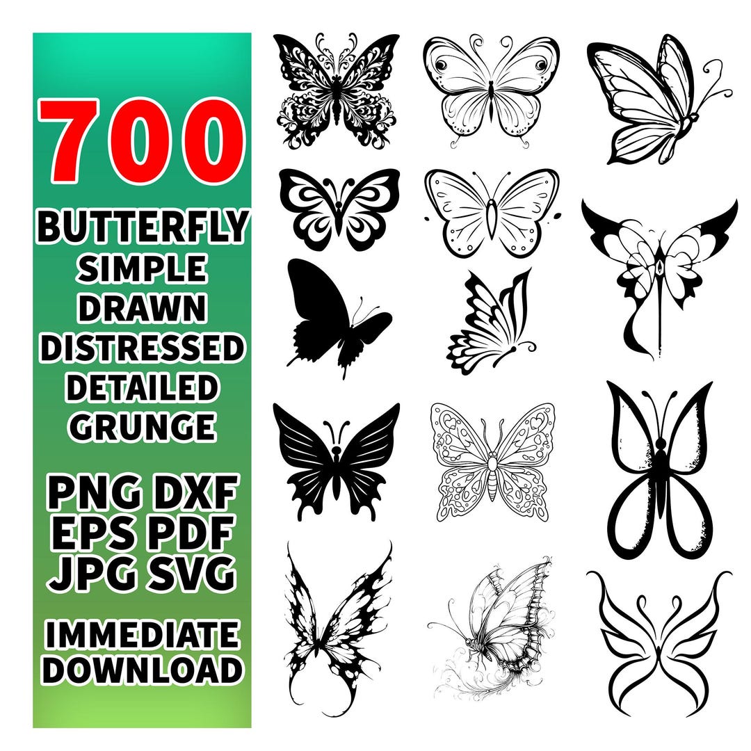 Butterfly SVG Bundle - Butterfly PNG Bundle - Butterfly Clipart ...