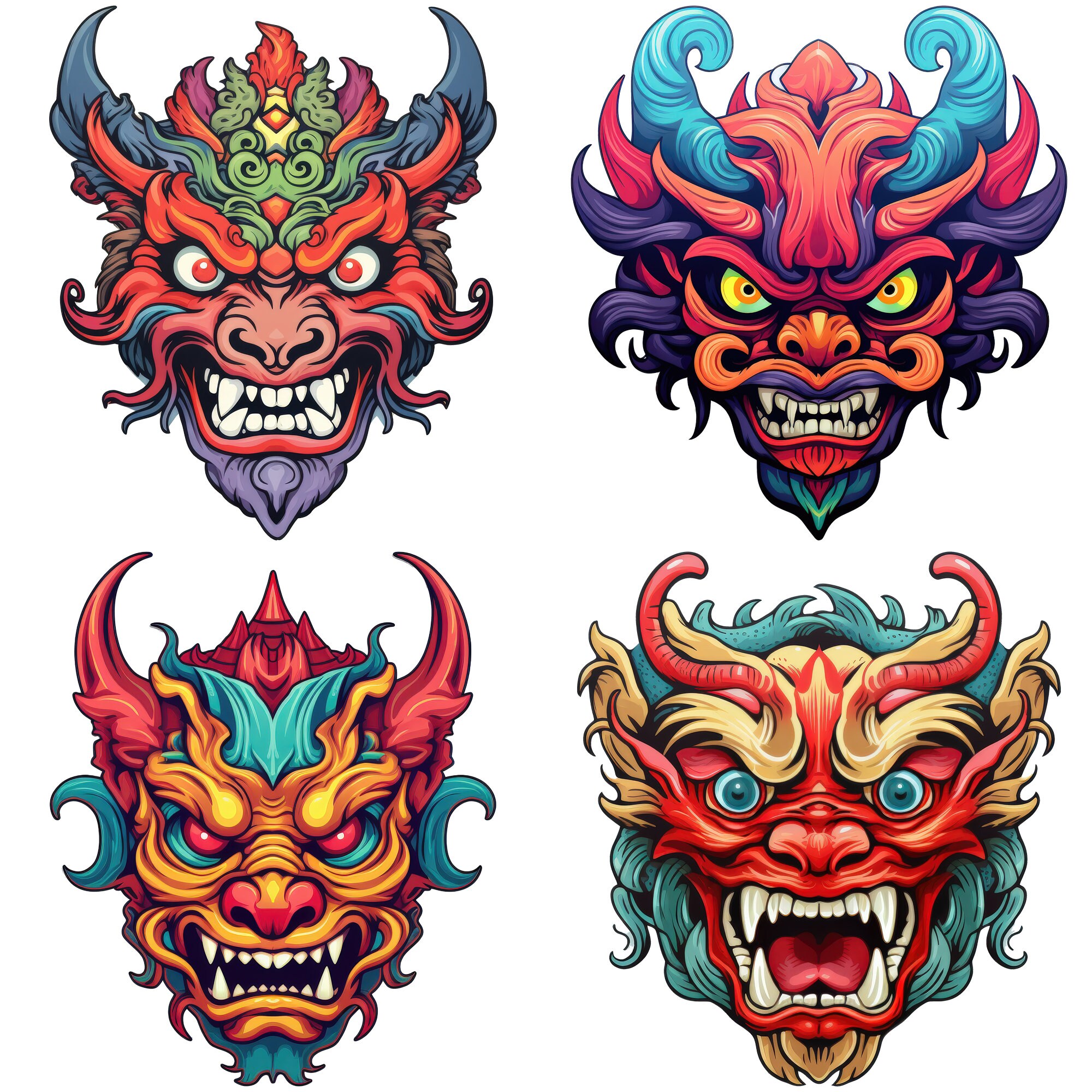 Oni Asian Demon PNG Bundle, Oni PNG, Horror, Halloween, Halloween Png ...