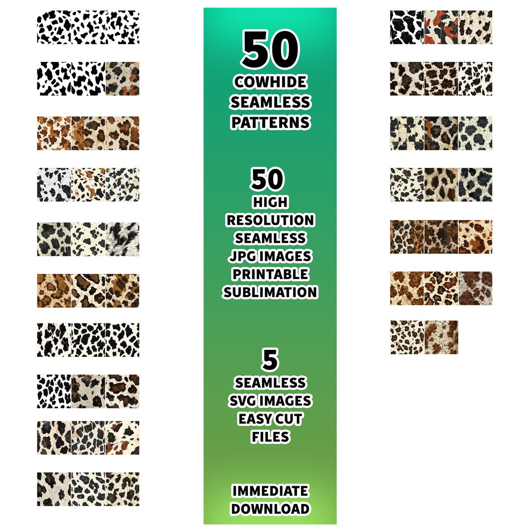 Cowhide Pattern SVG Png Bundle, Cowhide Bundle SVG Files, Cowhide Png ...