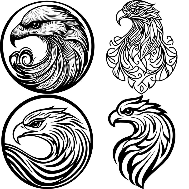 Eagle Head SVG Bundle: Bird of Prey Decals (30 Digital Designs) - Etsy