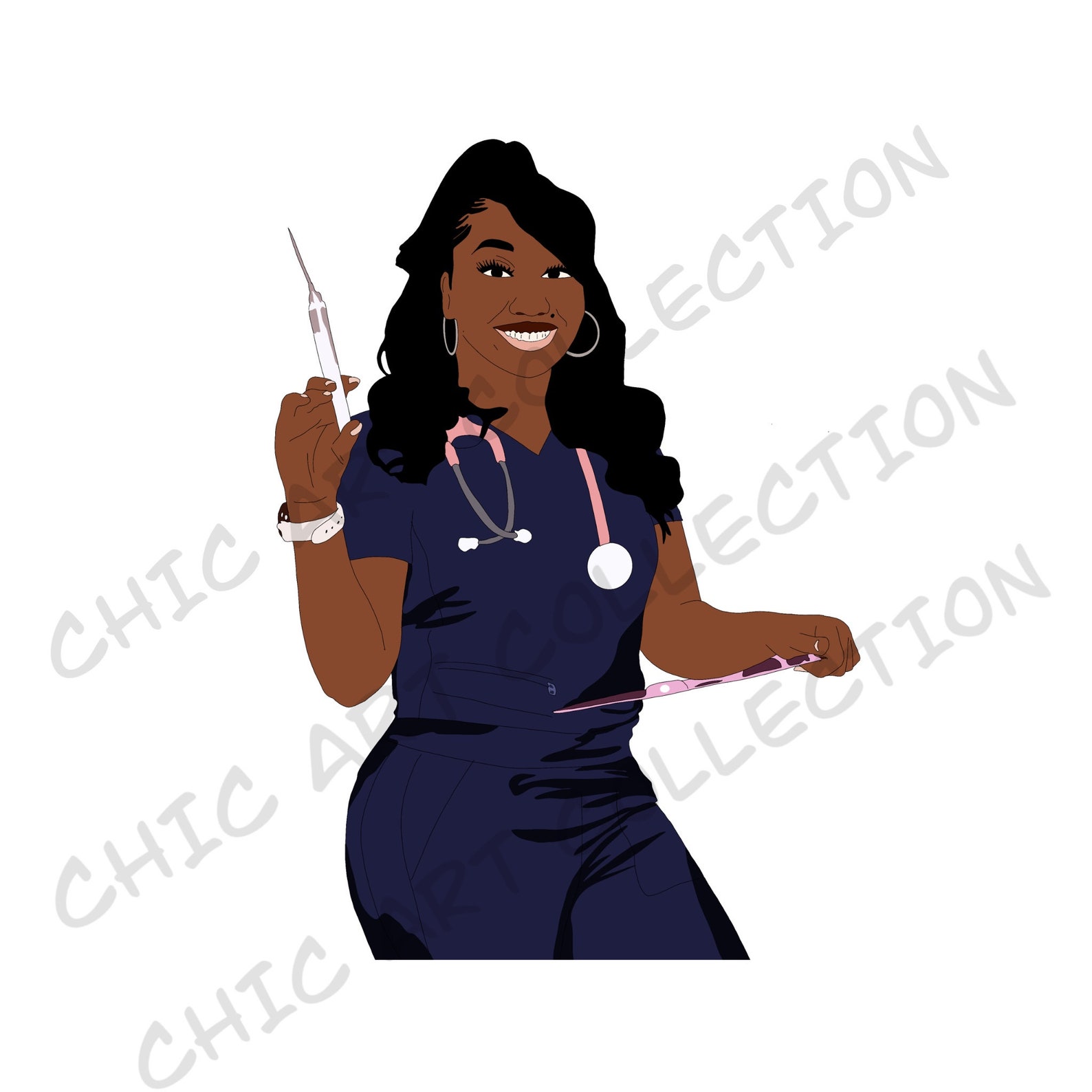 Black Nurse Clipart, Nurse Clipart, Nurse Medical Clipart, Doctor ...