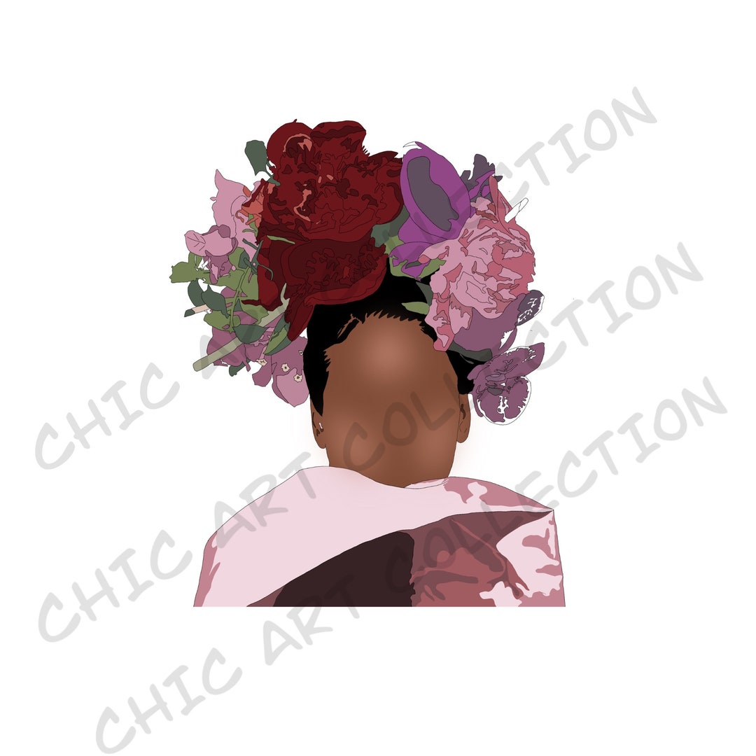 Empowering Black Woman With Crown Floral Clipart Flowers - Etsy
