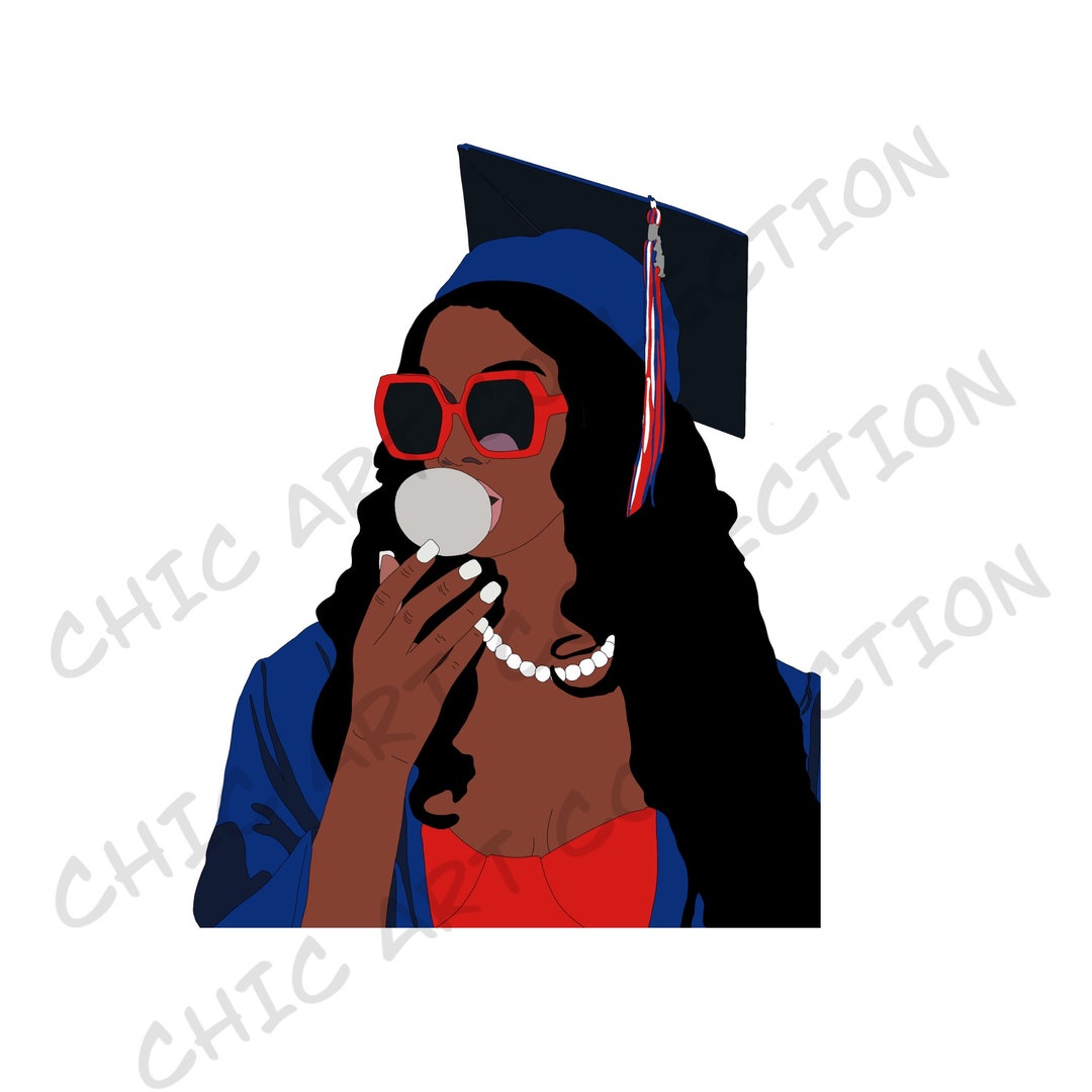 Grad Girl PNG Clipart Graduation Clipart Black Woman - Etsy