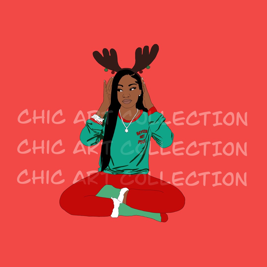 Christmas Girl PNG Clipart Fashion Girl Clipart Black Woman - Etsy