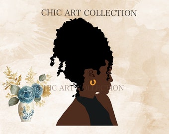 African American Clipart, Afro Girl Clipart, Woman Clipart, Fashion ...