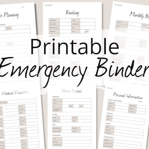 Printable Emergency Binder | Life Planner PDF (digital Download) - Etsy