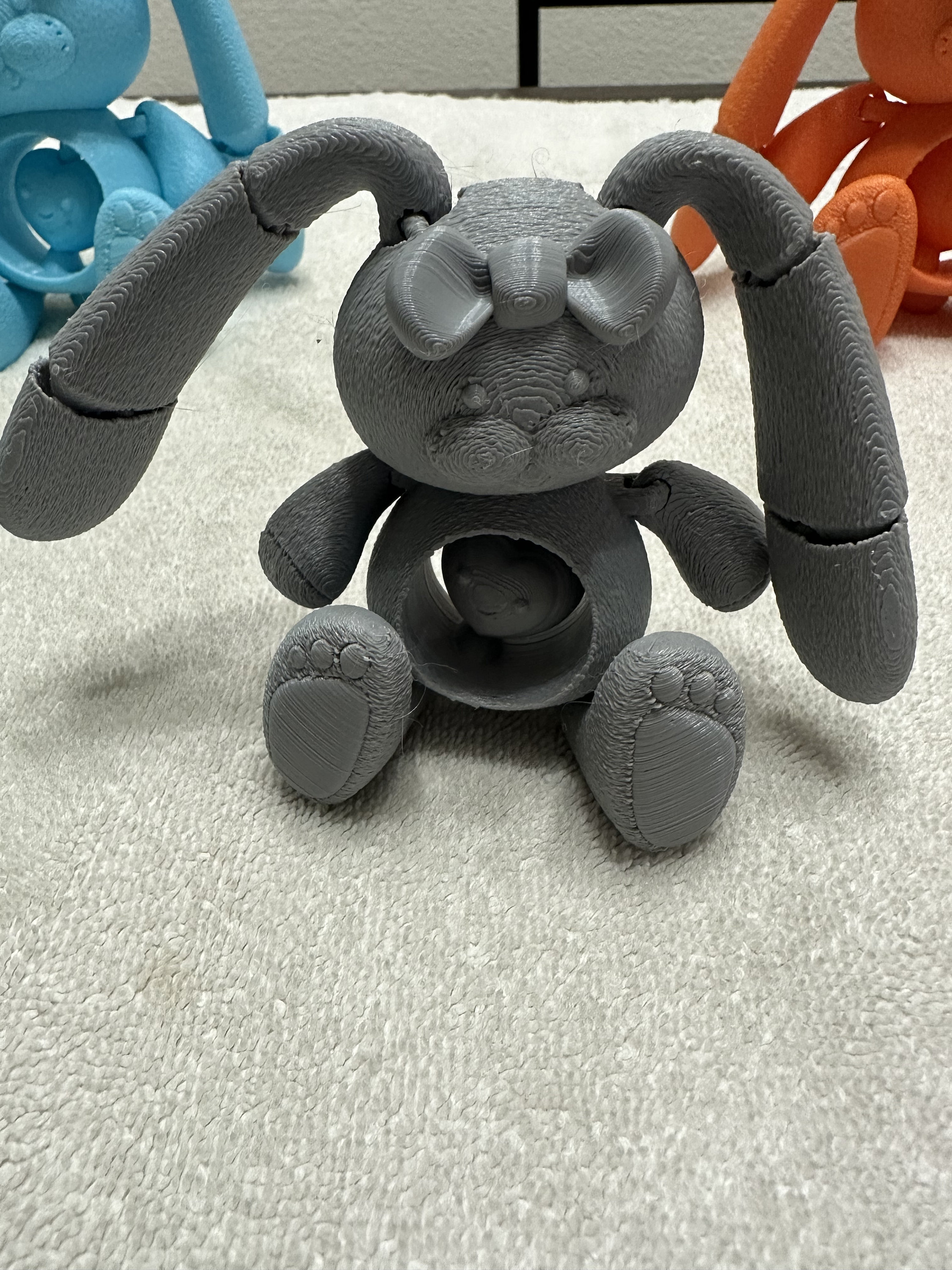 3D Printed- Flexi Bunny With Spinning Heart - Etsy