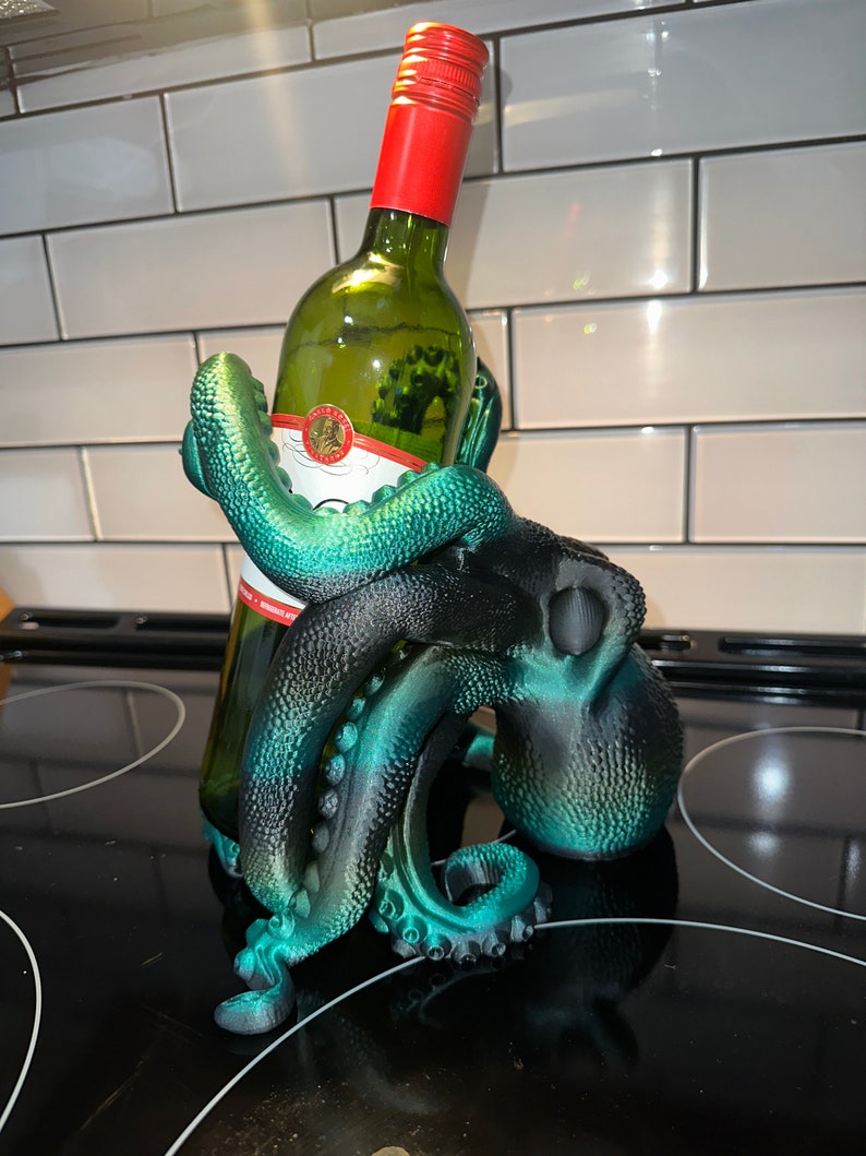 3D Printed Octopus Wine Bottle Holder - Etsy
