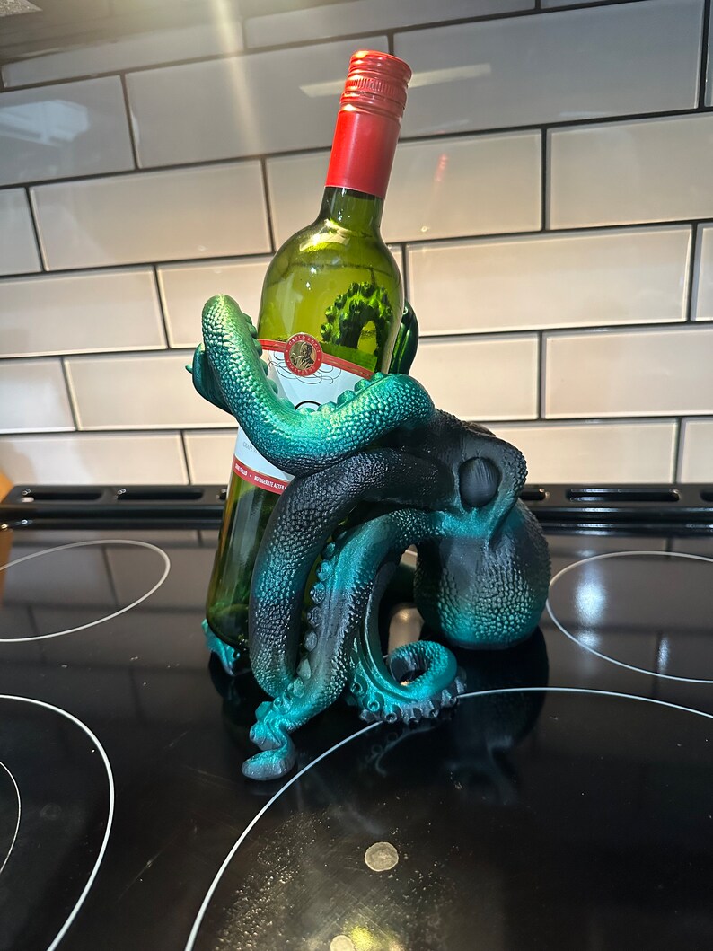 3D Printed Octopus Wine Bottle Holder - Etsy