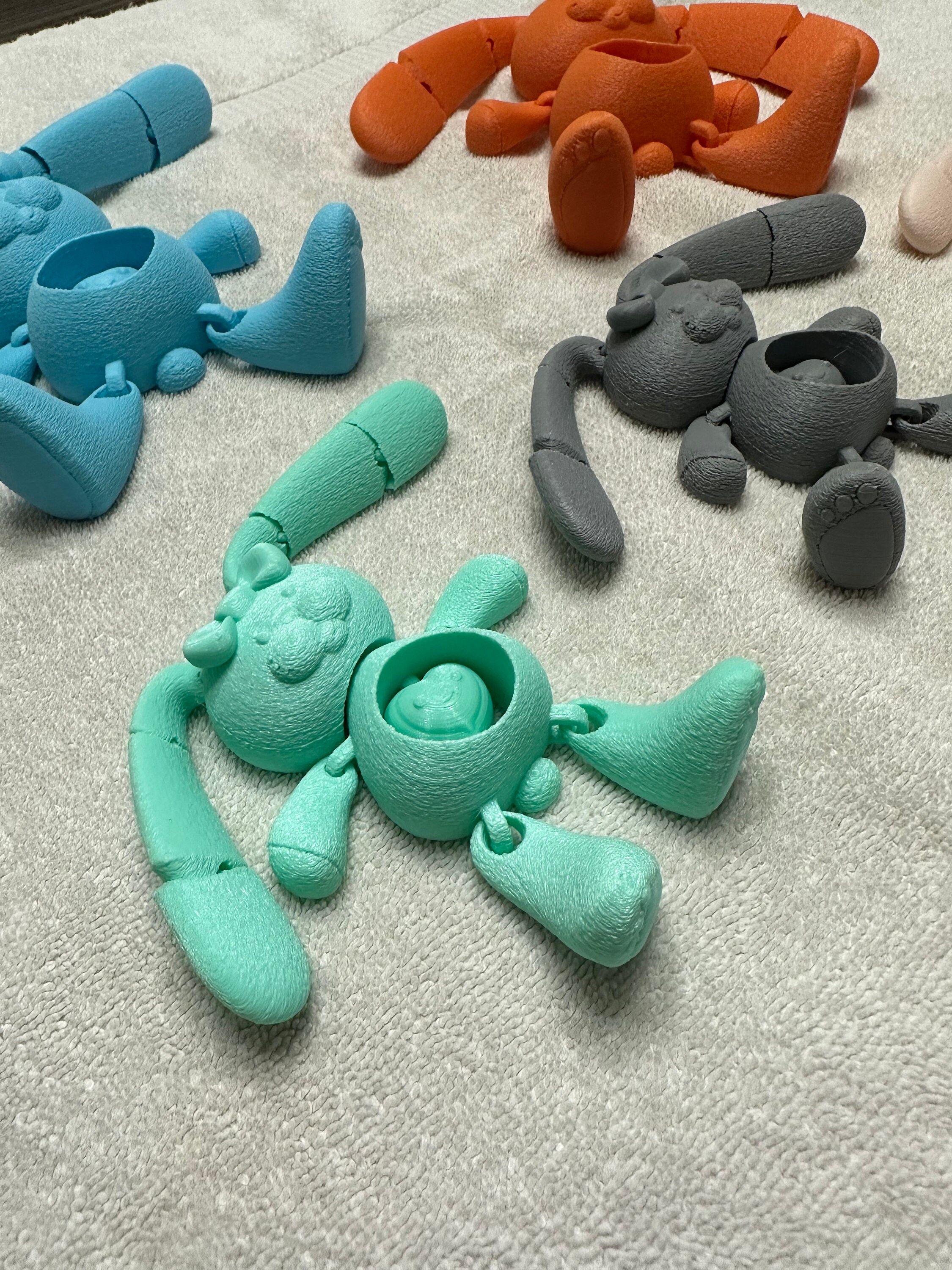 3D Printed- Flexi Bunny With Spinning Heart - Etsy