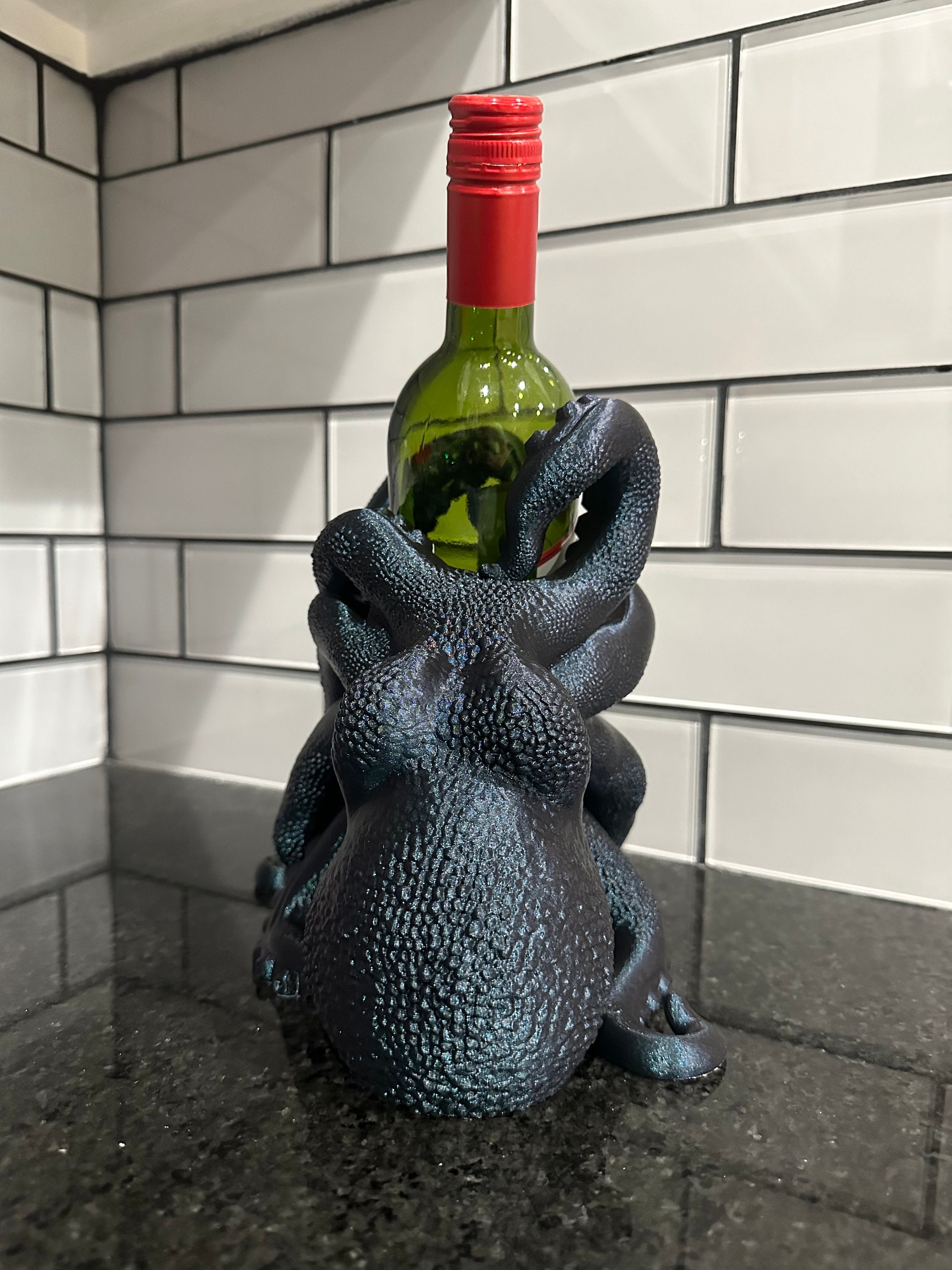 3D Printed Octopus Wine Bottle Holder - Etsy