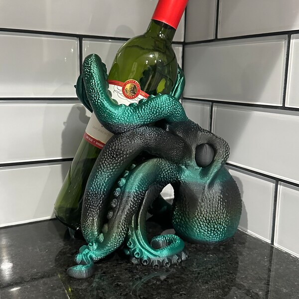 Octopus 3d Printed Wine Bottle Holder - Etsy