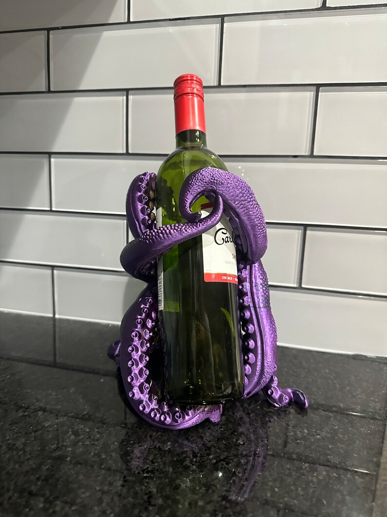 3D Printed Octopus Wine Bottle Holder - Etsy