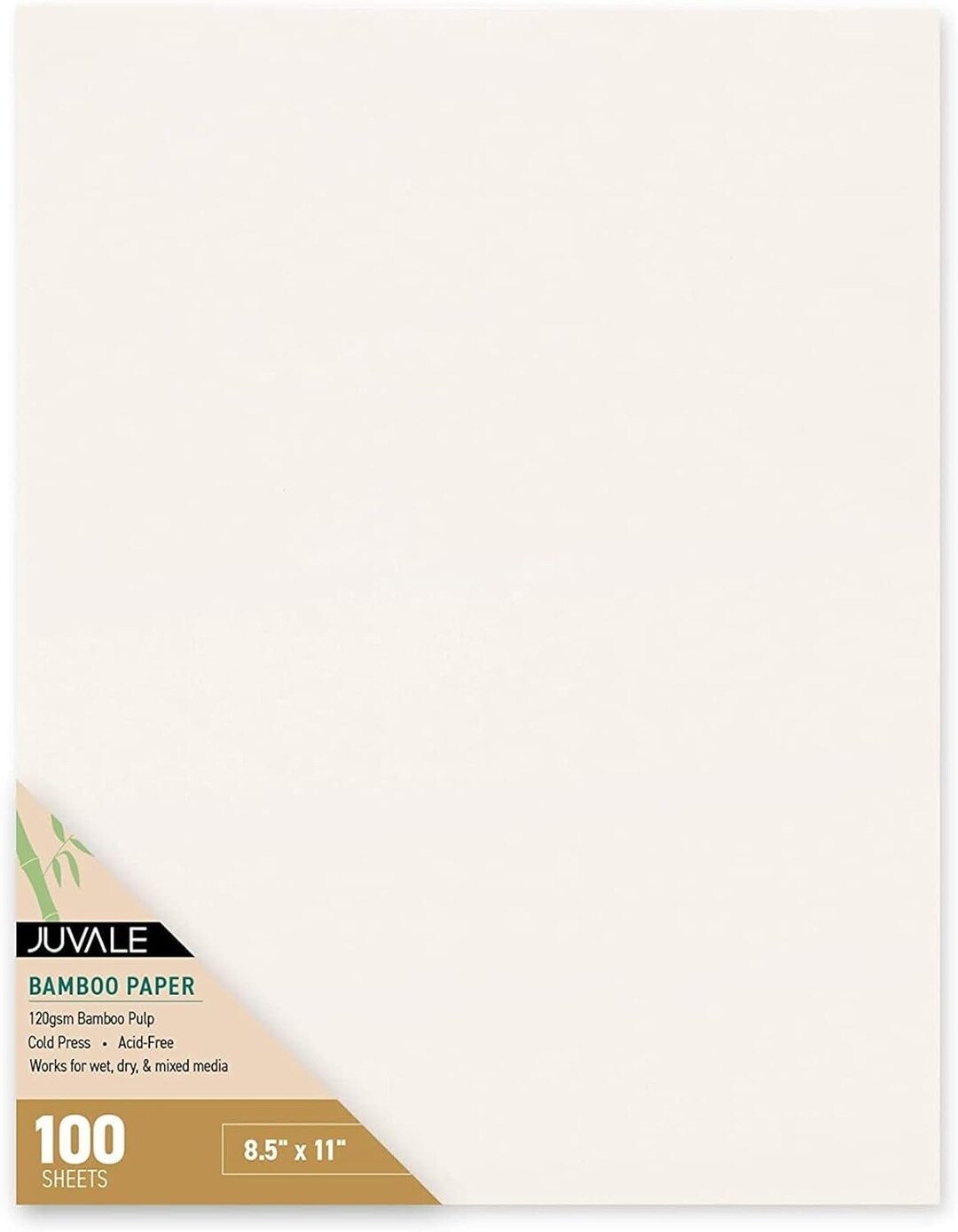 100 Cold Press Bamboo Paper Sheets for Mixed Media, Drawing, Painting ...