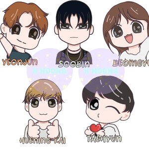 TXT Inspired Chibi Art TOMORROW X TOGETHER Kawaii Txt Fan Art Digital ...