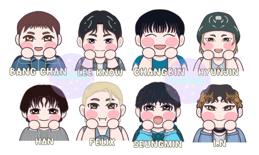 Stray Kids Inspired Chibi Art | Kawaii Stray Kids Fan Art | Digital ...