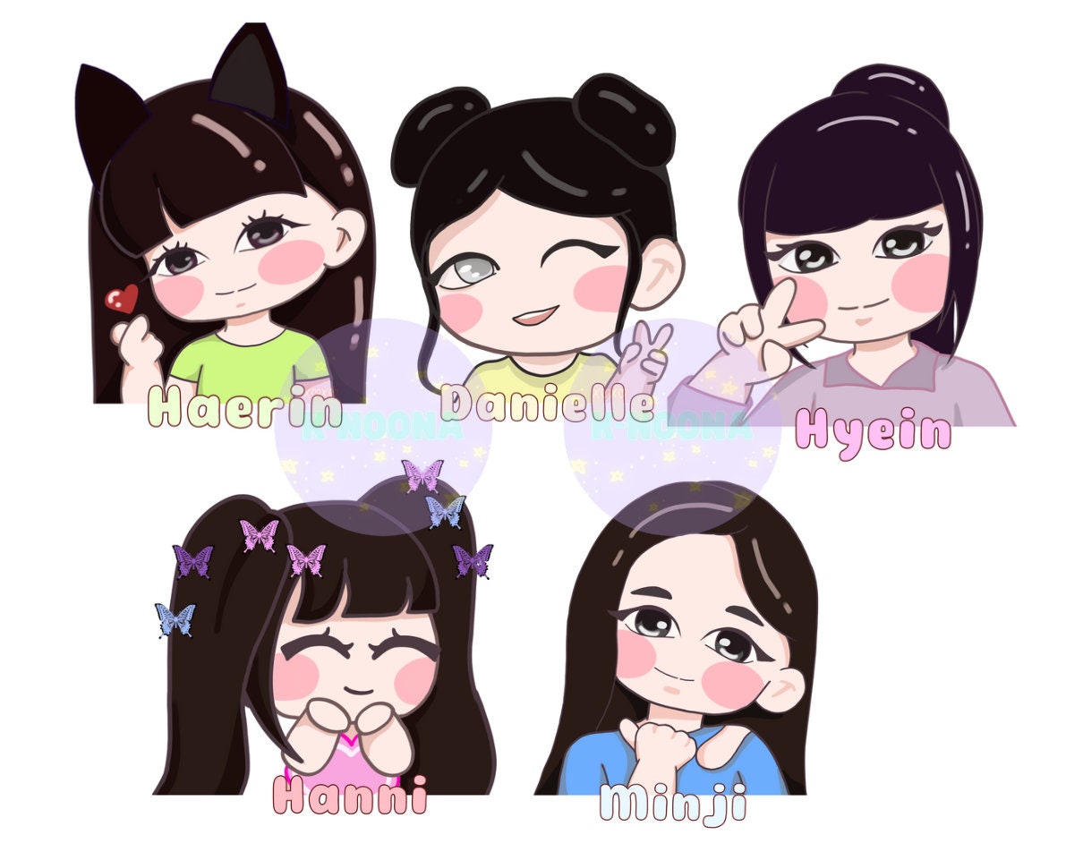 New Jeans Inspired Chibi Art Kawaii New Jeans Fan Art Digital Kpop ...