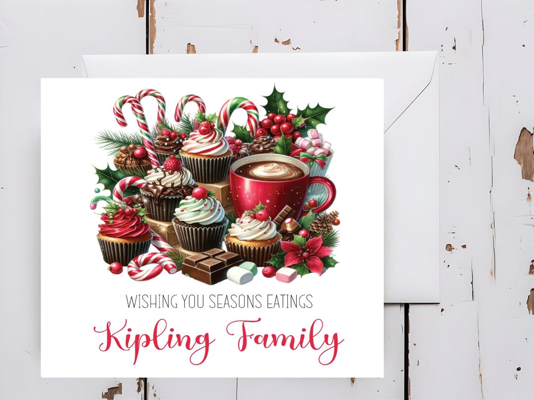 Personalised Christmas Food Themed Card for Family or Friends - Etsy