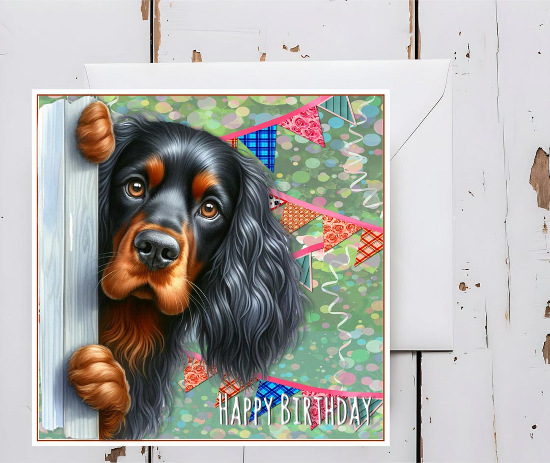 Happy Birthday Card Cocker Spaniel, Spaniel, Peaking Dog - Etsy