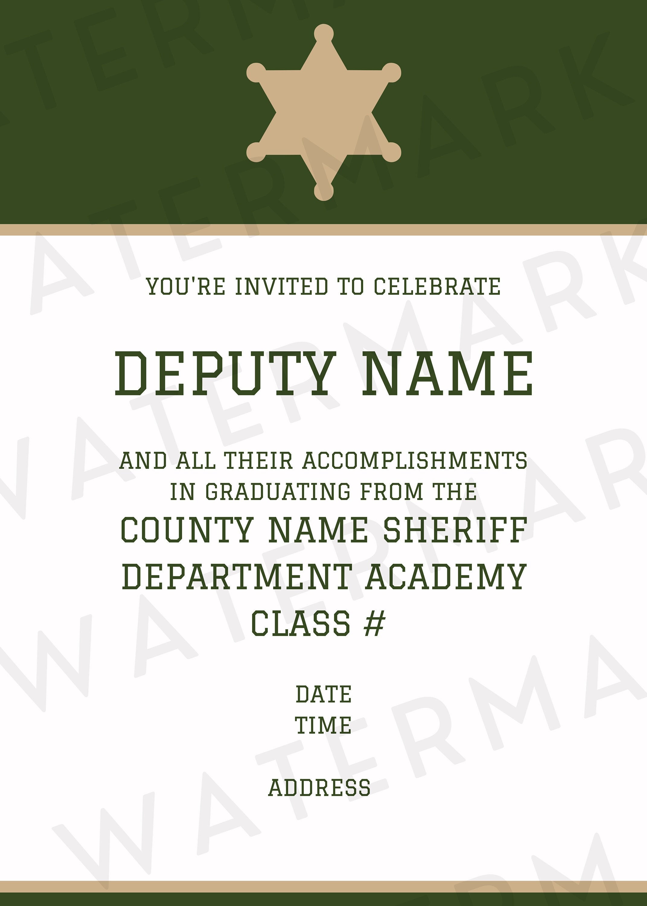 Sheriff Deputy Party Invitation - Etsy
