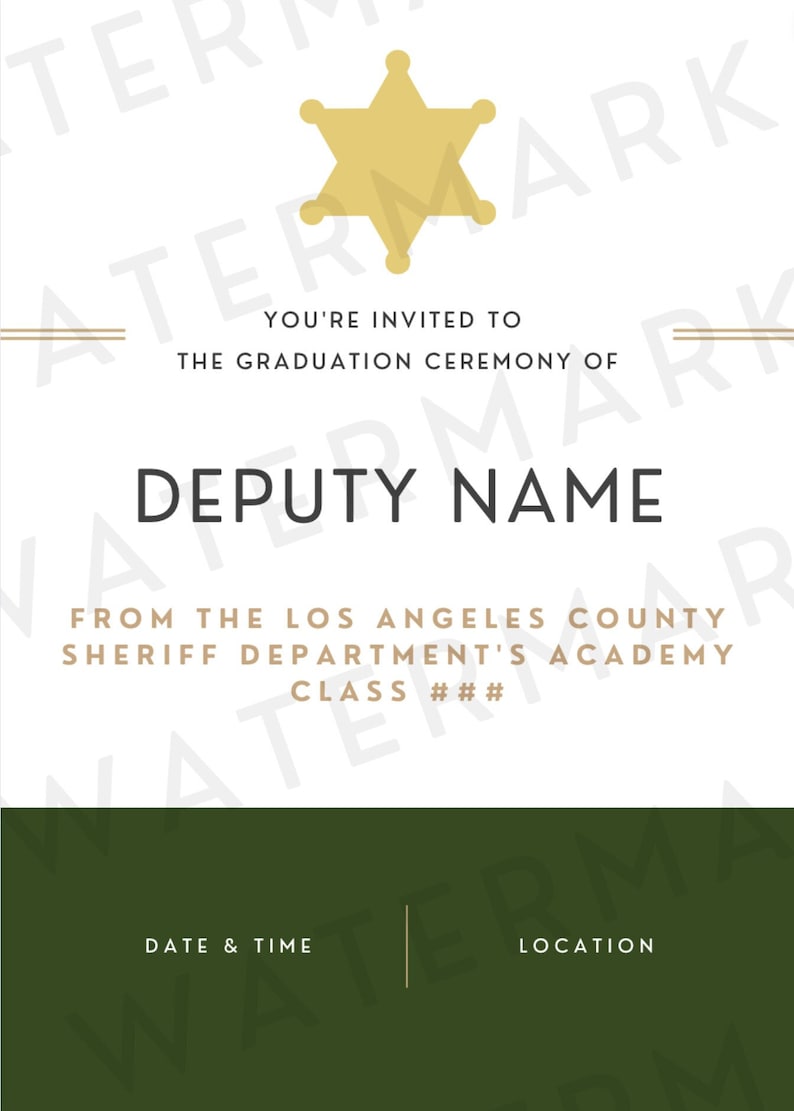 Sheriff Deputy Graduation Invitation - Etsy