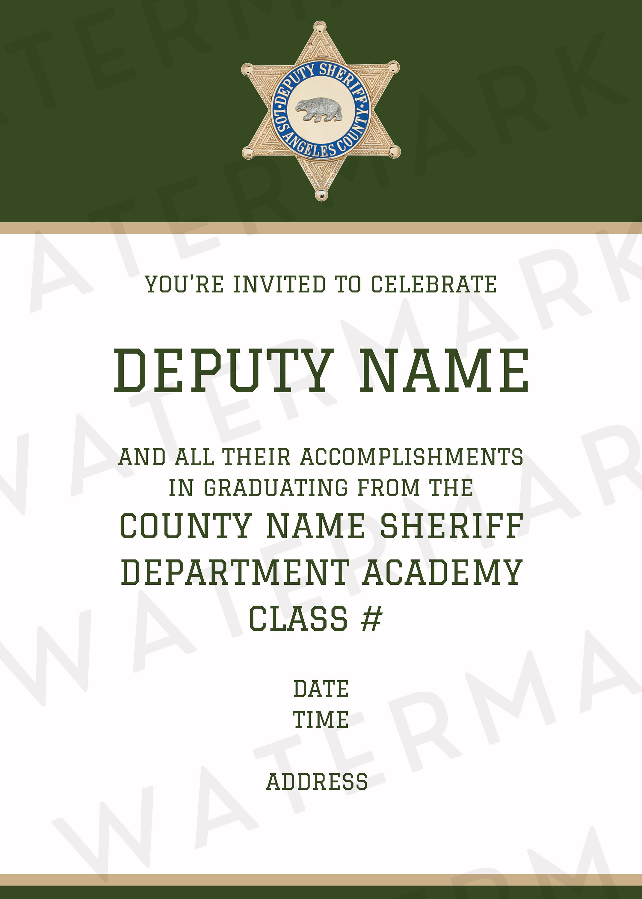 Sheriff Deputy Party Invitation - Etsy
